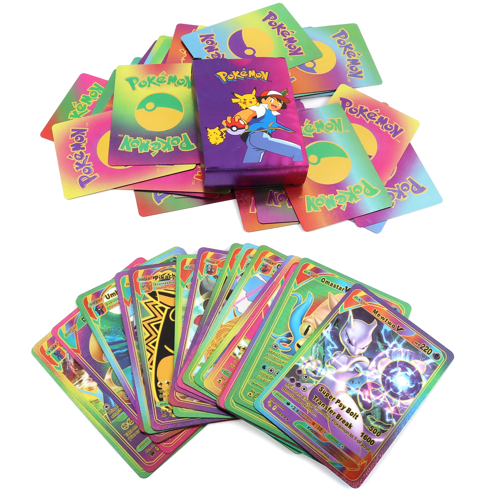 Set 3 pachete carti Pokemon, 165 bucati cartonase Pokemon, Joc de carti ...