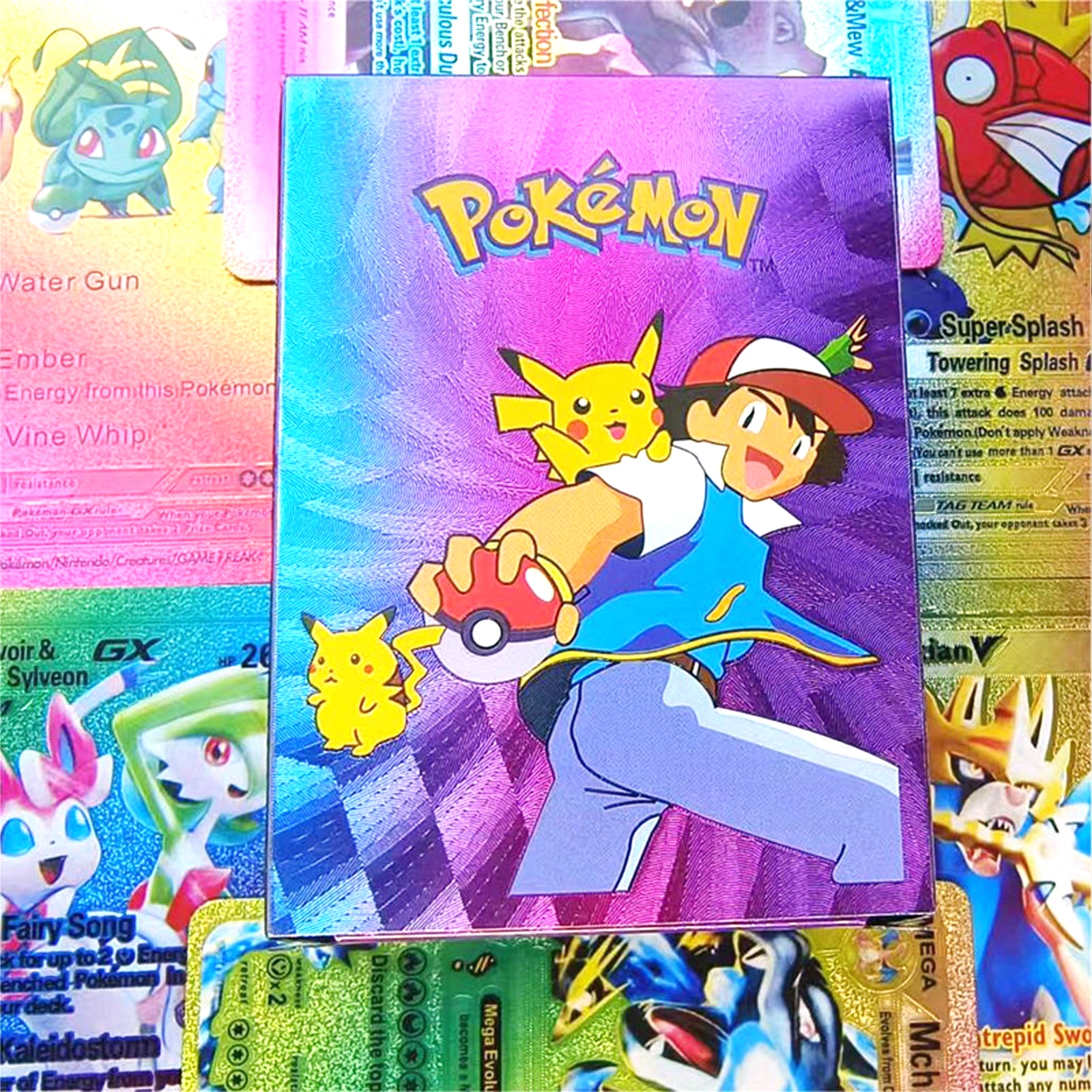 Set 3 pachete carti Pokemon, 165 bucati cartonase Pokemon, Joc de carti ...