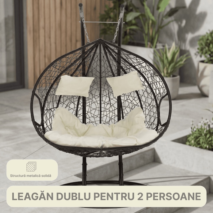 Leagan De Tip Cuib Dublu Suspendat, TOPSCAUNE®, Balansoar Cu Structura ...