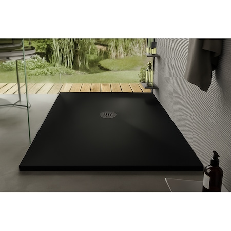Cada dus model SAHARA 80x100 Mineral Compozit NEGRU - eMAG.ro