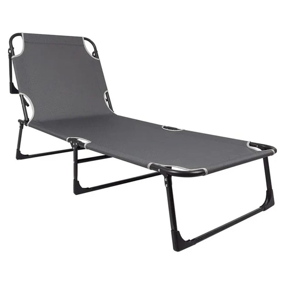 Sezlong 5Five Beach Chair, cadru metalic, pliere compacta, 173x56x27 cm ...