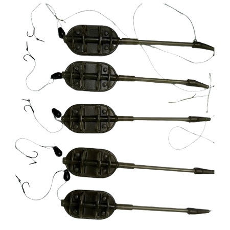 Set 5 Monturi Method Feeder, Carlig nr 12, Forfac 7.5 cm, Method L ...