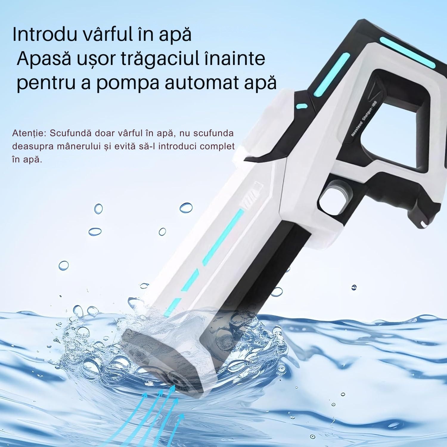 Pistol cu Apa Electric Giftry®, 500 ml, Reincarcare Automata 12 sec ...