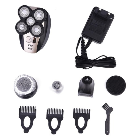 Aparat de ras electric reincarcabil, pentru par si barba, 5 capete ...