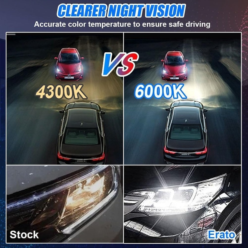 D2S xenon izzók, ERATO, 6000K, 35W, fém foglalat, 2 darab, fehér fény ...