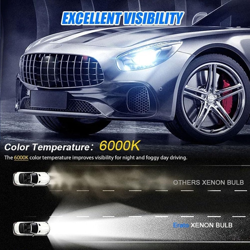 D2S xenon izzók, ERATO, 6000K, 35W, fém foglalat, 2 darab, fehér fény ...