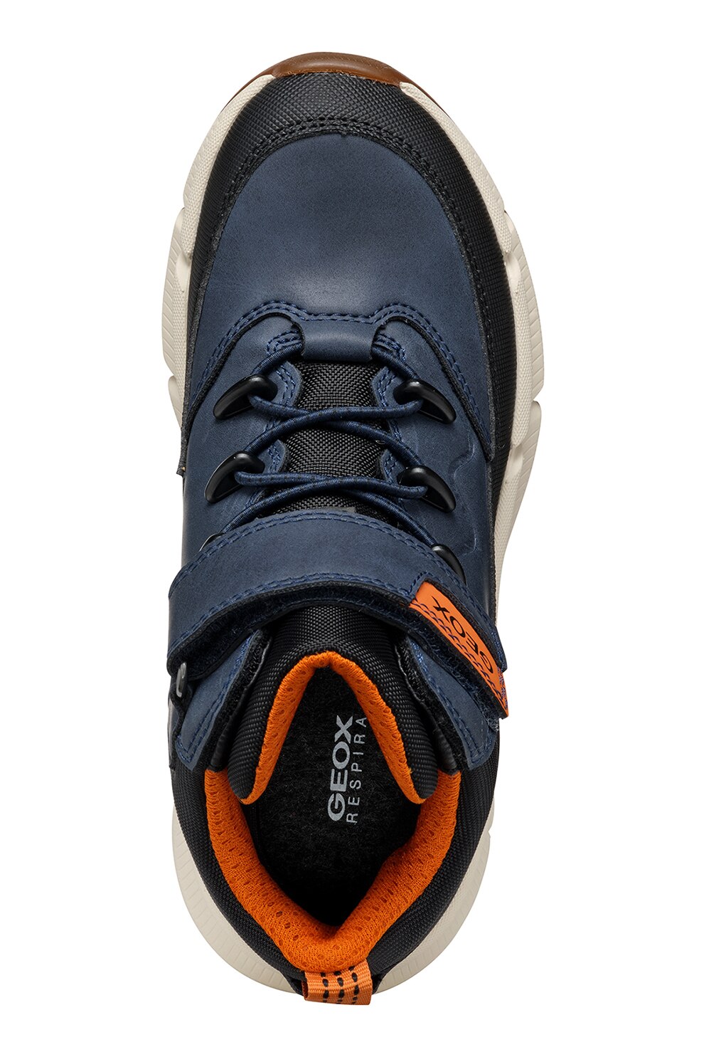 Geox, Ghete impermeabile cu inchidere velcro, Negru stins, Bleumarin ...