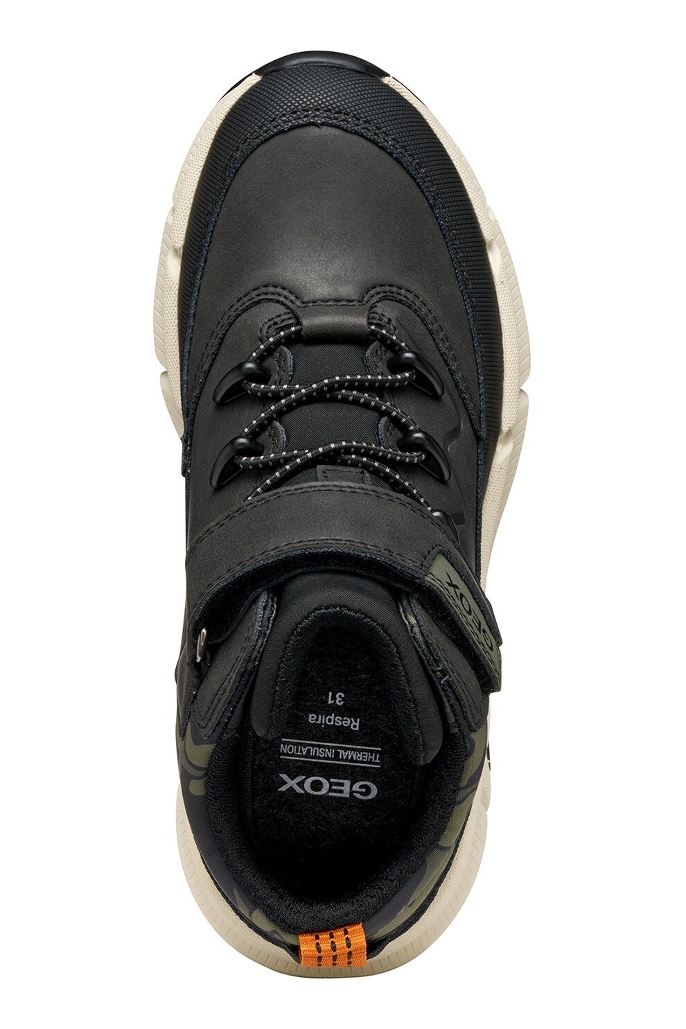 Geox, Ghete impermeabile cu velcro, Negru, verde militar inchis, 29 EU ...