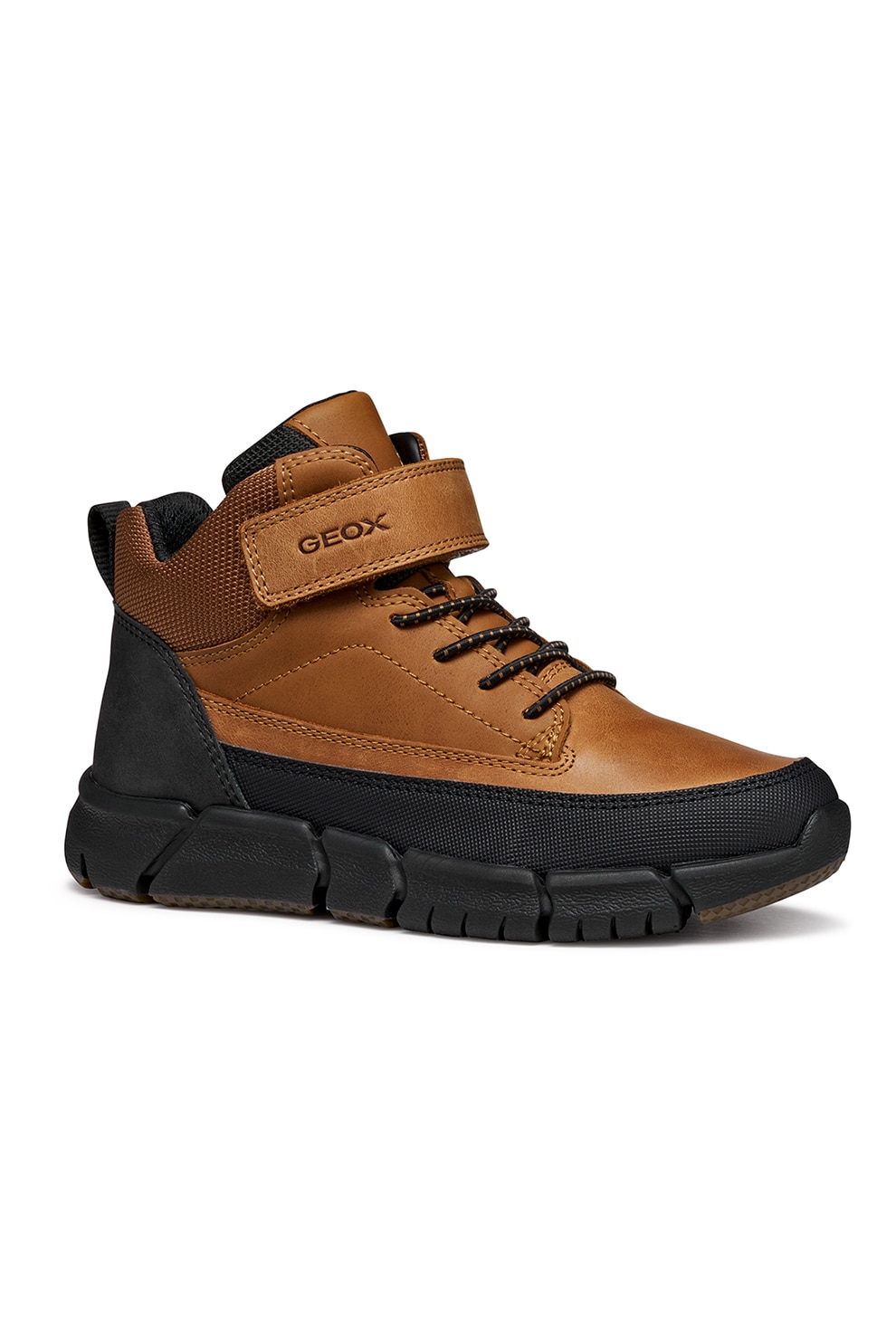 Geox, Ghete cu garnituri de piele, Maro Ocru, Alb optic, Albastru, 38 ...