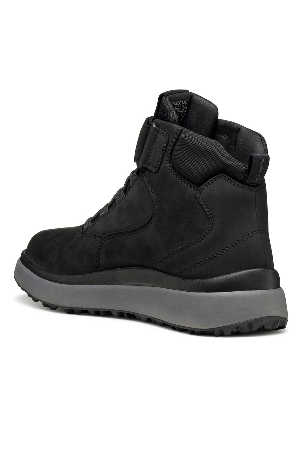 Geox, Ghete de piele cu velcro, Negru, 42 - eMAG.ro