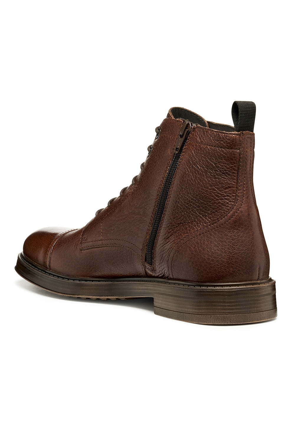 Geox, Ghete de piele cu fermoar, Maro cognac, 42 - eMAG.ro