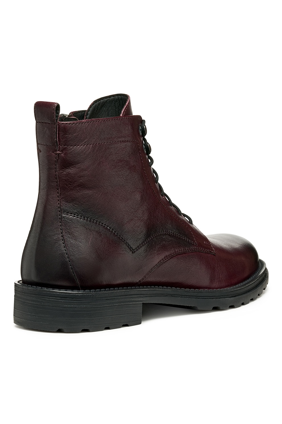 Geox, Ghete de piele cu fermoar, Visiniu, 40 - eMAG.ro