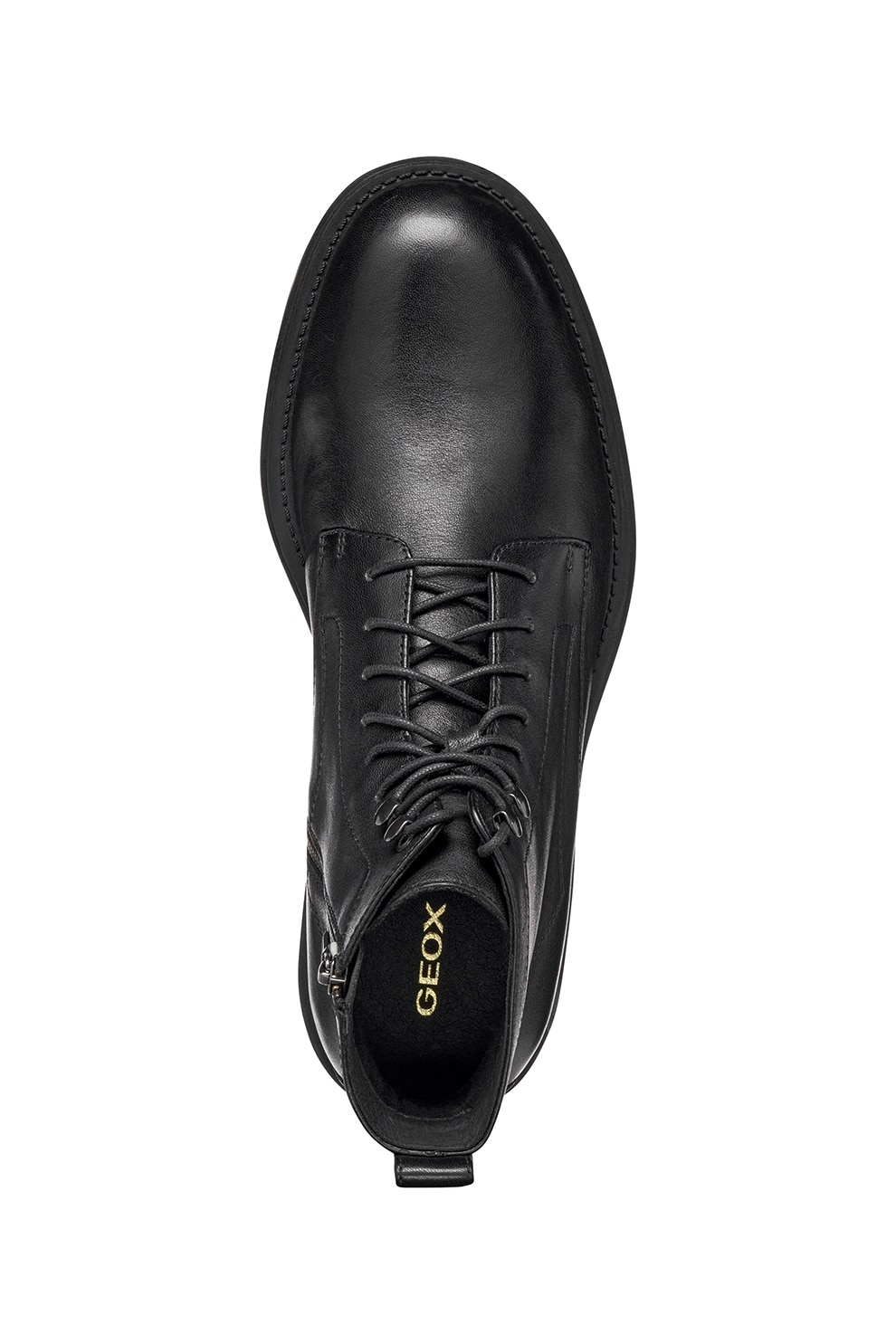 Geox, Ghete de piele cu fermoar, Negru, 40 - eMAG.ro