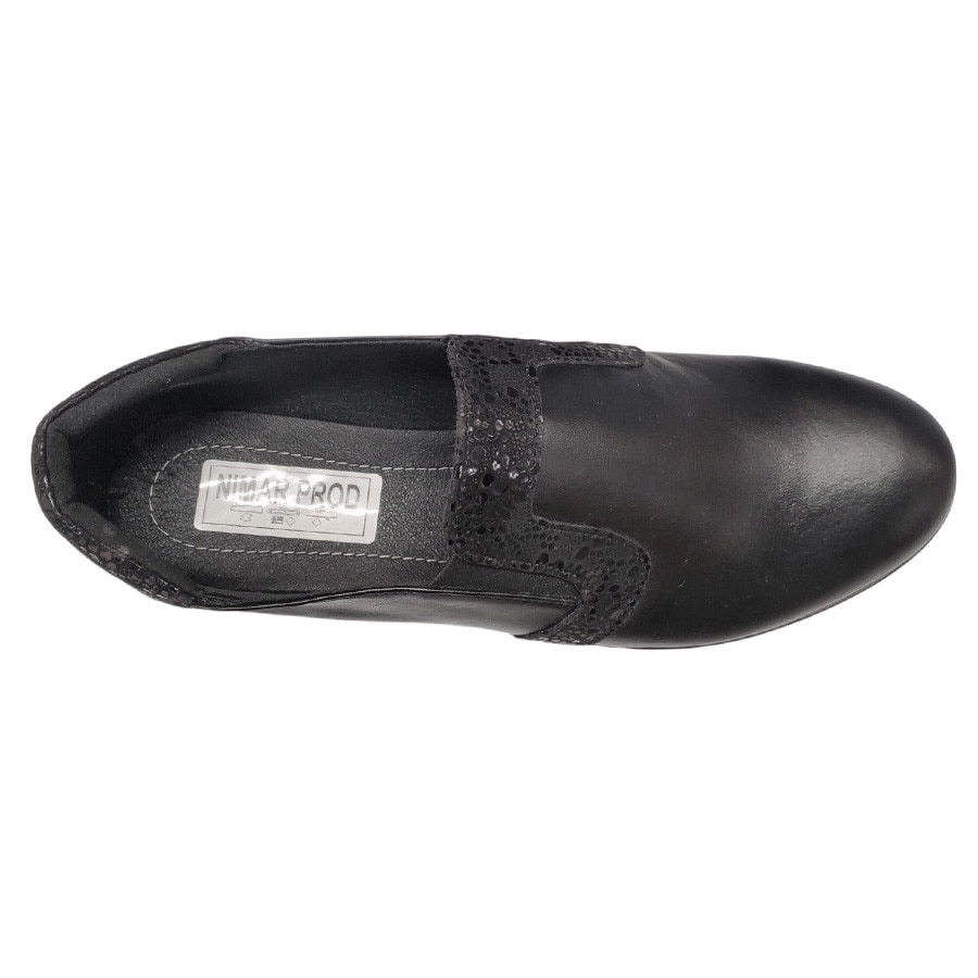 Pantofi Dama Negri Din Piele Naturala, Talpa Usoara Ortopedica 2, 5cm ...