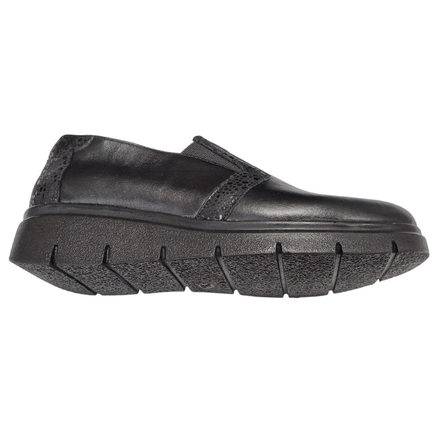Pantofi Dama Negri Din Piele Naturala, Talpa Usoara Ortopedica 2, 5cm ...