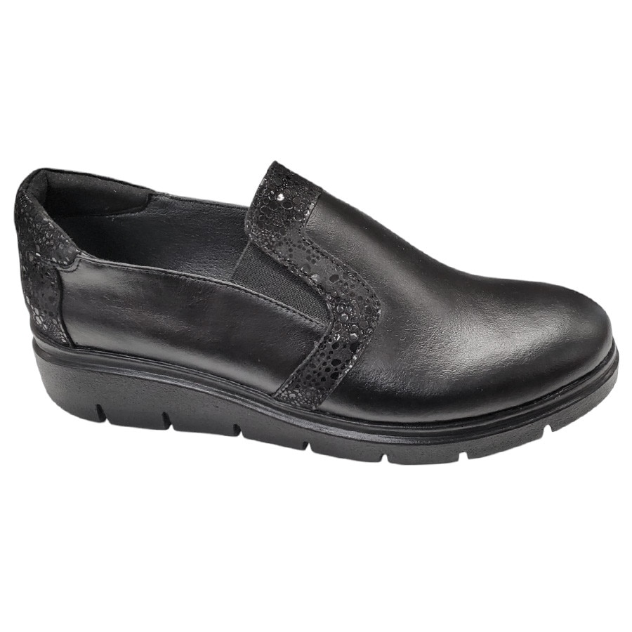 Pantofi Dama Negri Din Piele Naturala, Talpa Usoara Ortopedica 2, 5cm ...