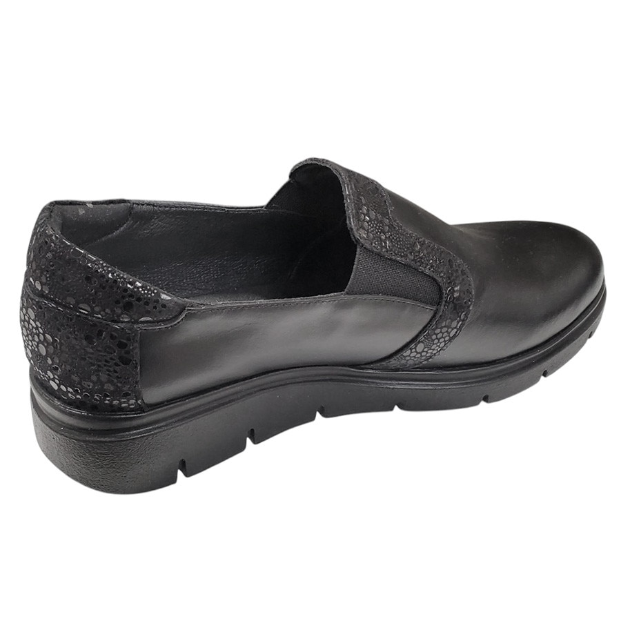 Pantofi Dama Negri Din Piele Naturala, Talpa Usoara Ortopedica 2, 5cm ...