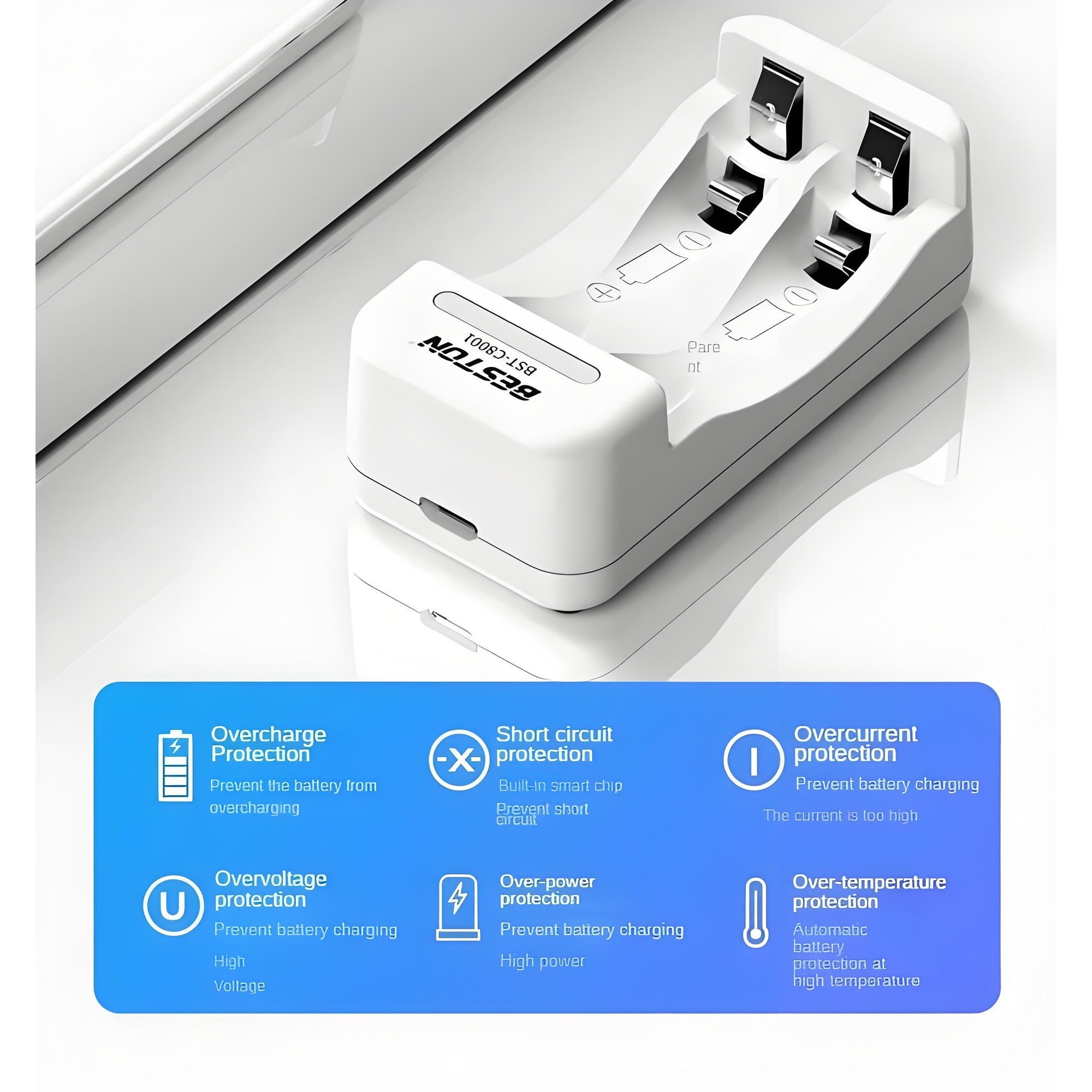 Set incarcator baterii AA/AAA BESTON cu 2 sloturi si 2 baterii AAA ...