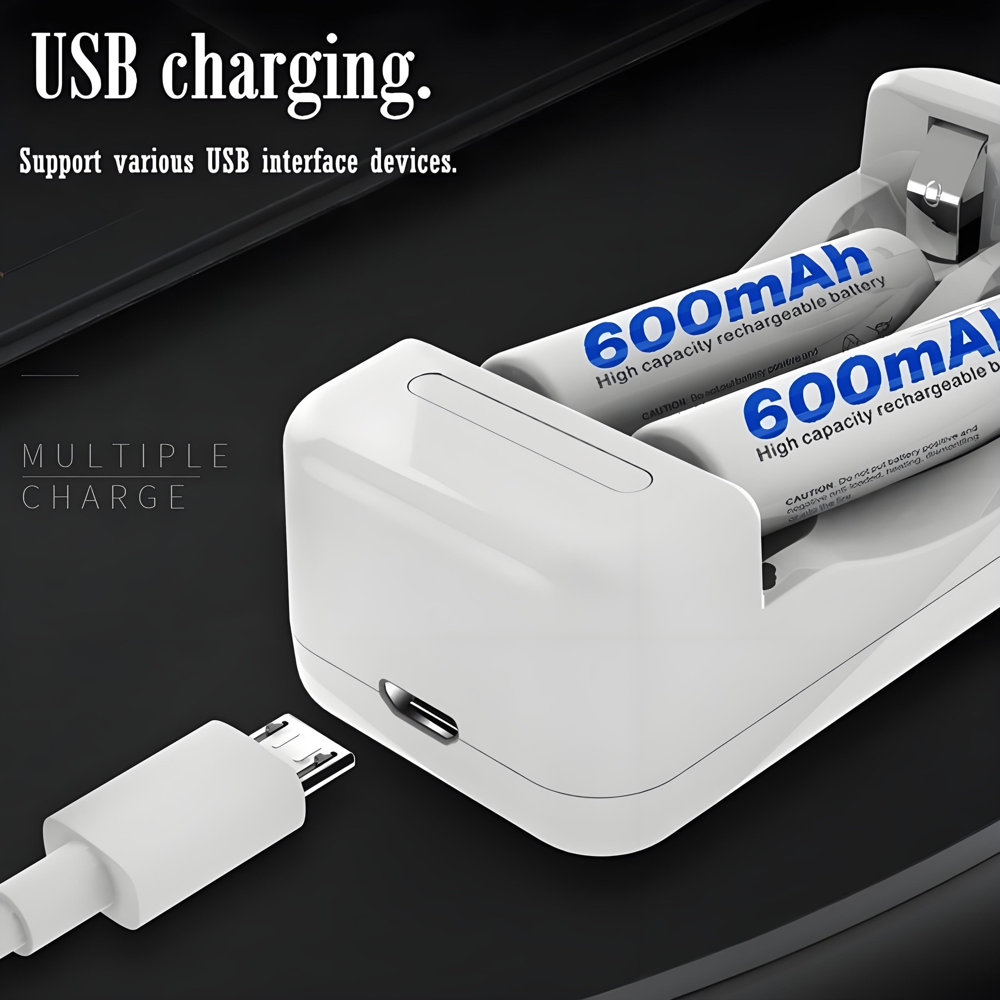 Set incarcator baterii AA/AAA BESTON cu 2 sloturi si 2 baterii AAA ...