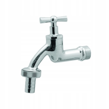 Robinet de gradina GOSHE, 1/2", crom, din alama, cu filet GZ 3/4" - eMAG.ro