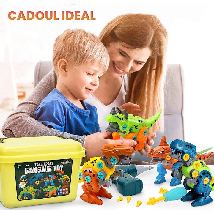 Set jucarii interactive copii, Ulisem, dinozauri asamblabili, cutie de ...