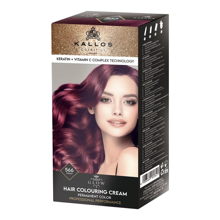 Vopsea de par Kallos Glow 566, violet roscat, 60 ml - eMAG.ro
