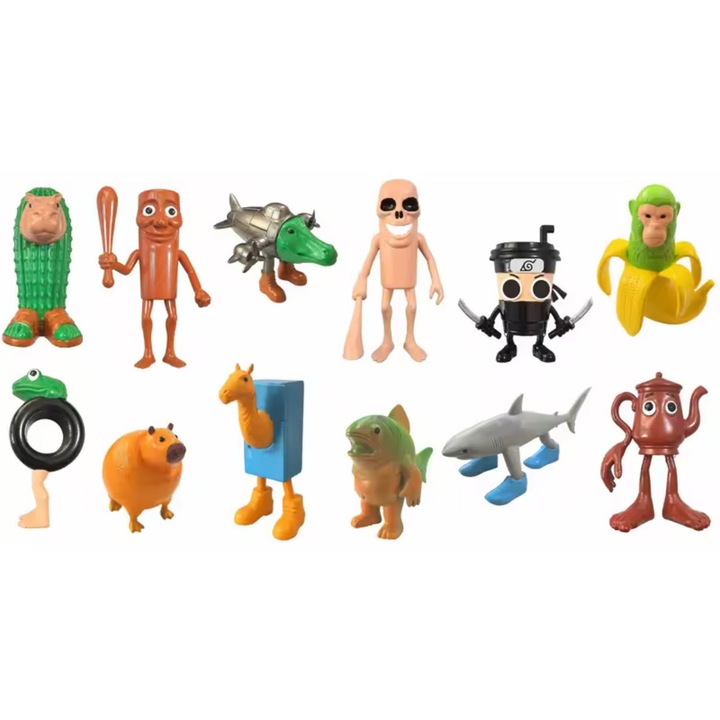 Set 5 figurine tung tung sahur, tralalelo tralala, rechinul cu adidasi ...