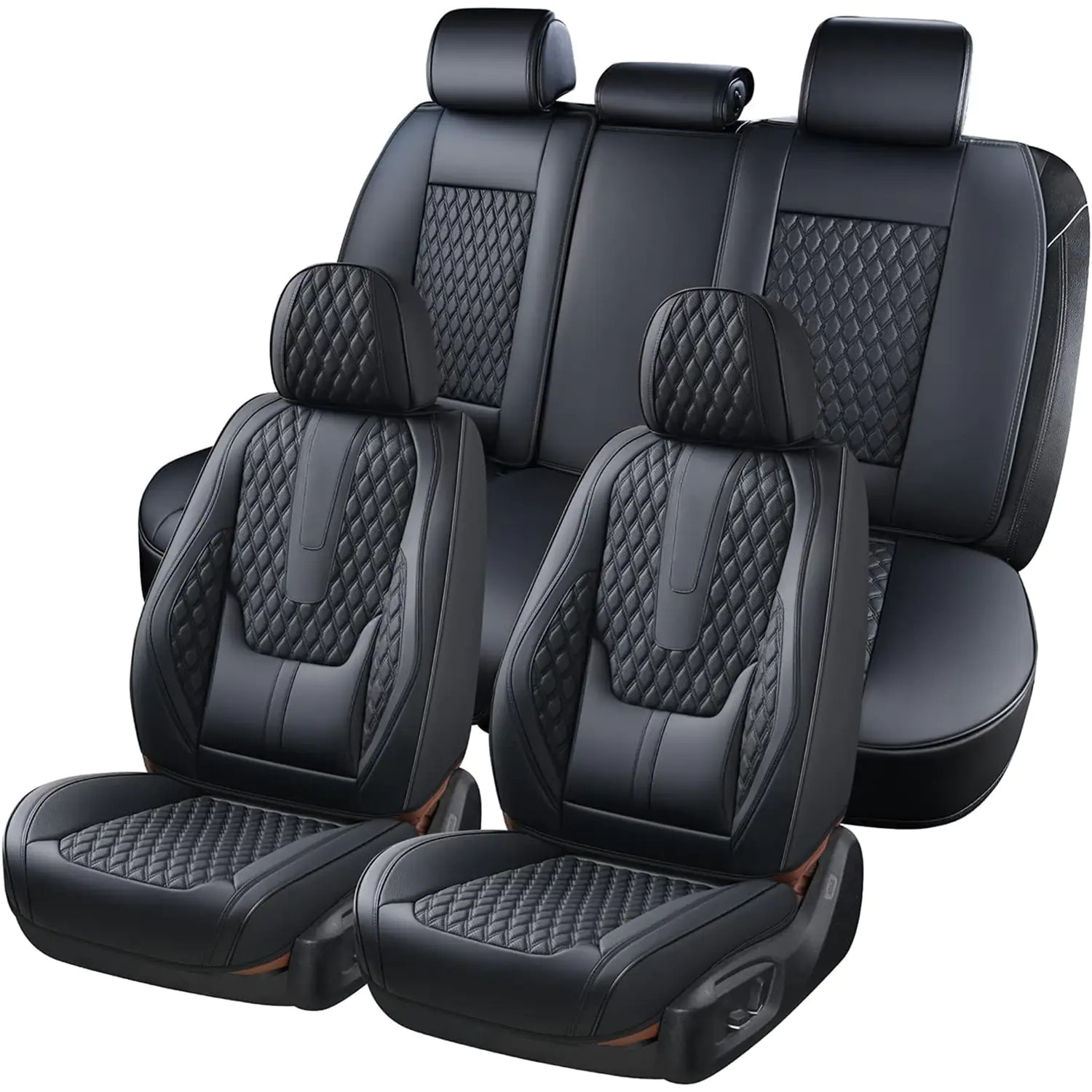 Set 5 Huse Scaune Auto Universale Elindor®, Piele Ecologica ...