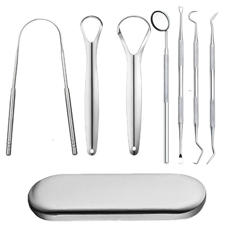 Set de 7 raclete pentru limba din otel inoxidabil, design ergonomic ...