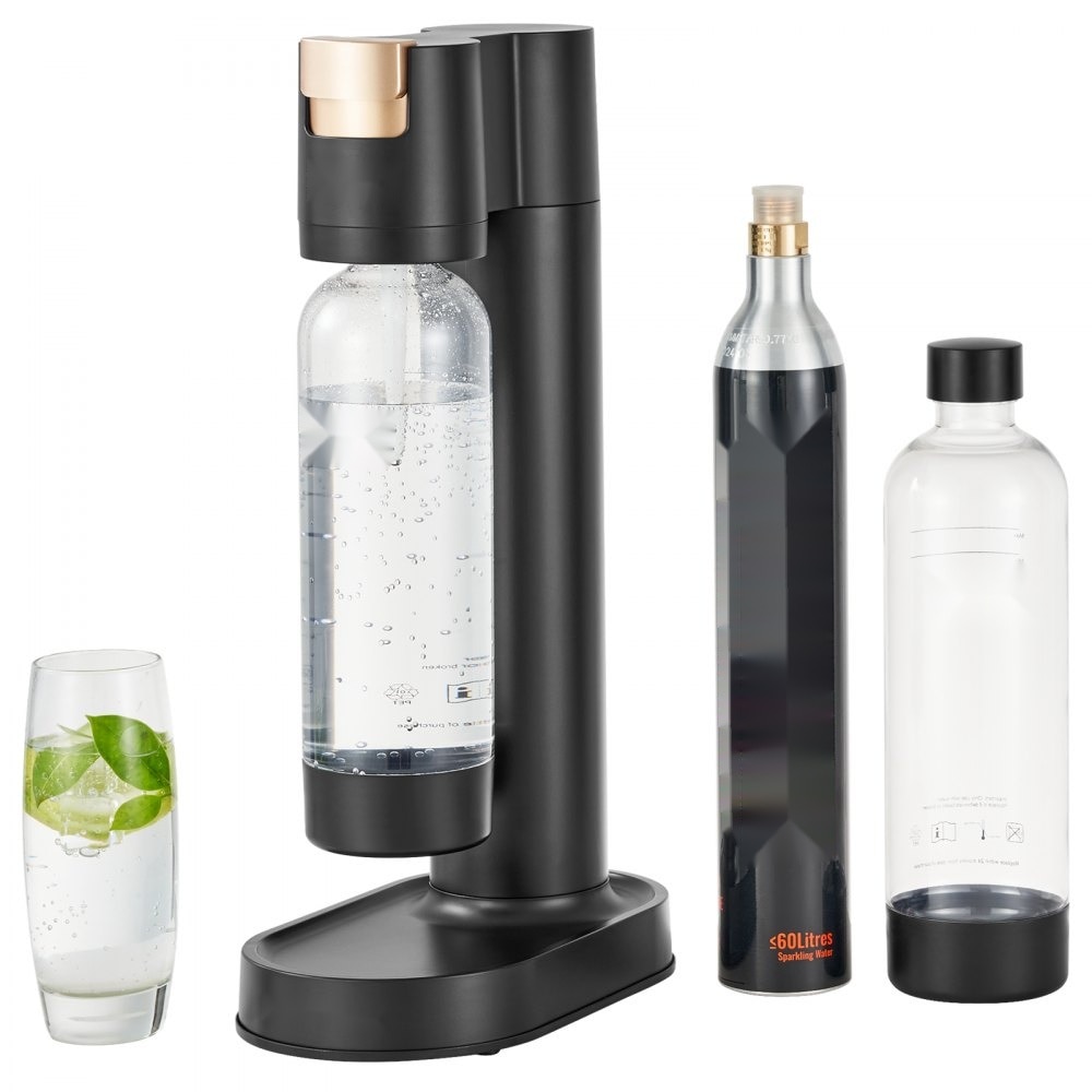 Aparat Sifon, Apa Minerala, 2 sticle PET 1L BPA-free, cilindru CO2, 60L ...