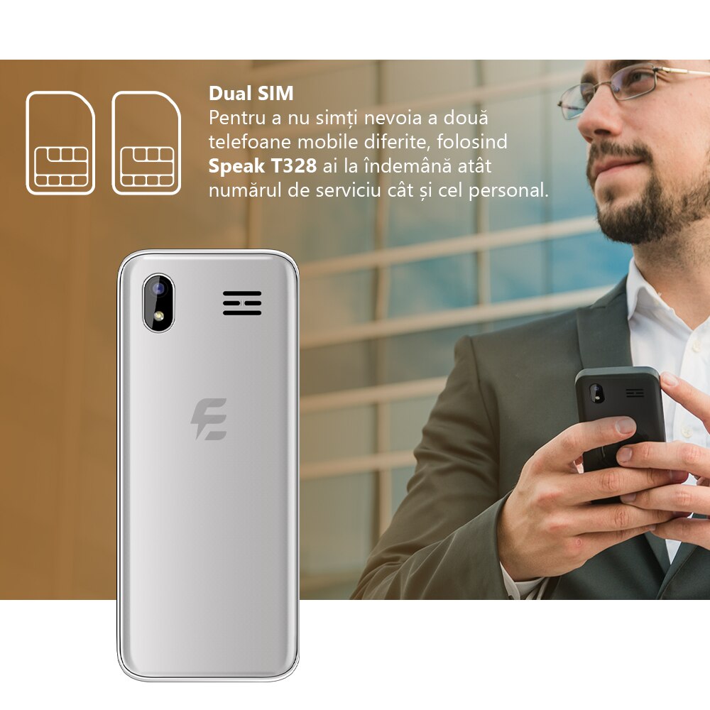 Telefon Mobil E-Boda Speak T328, Cu butoane, Bluetooth 2.0, Dual Sim ...