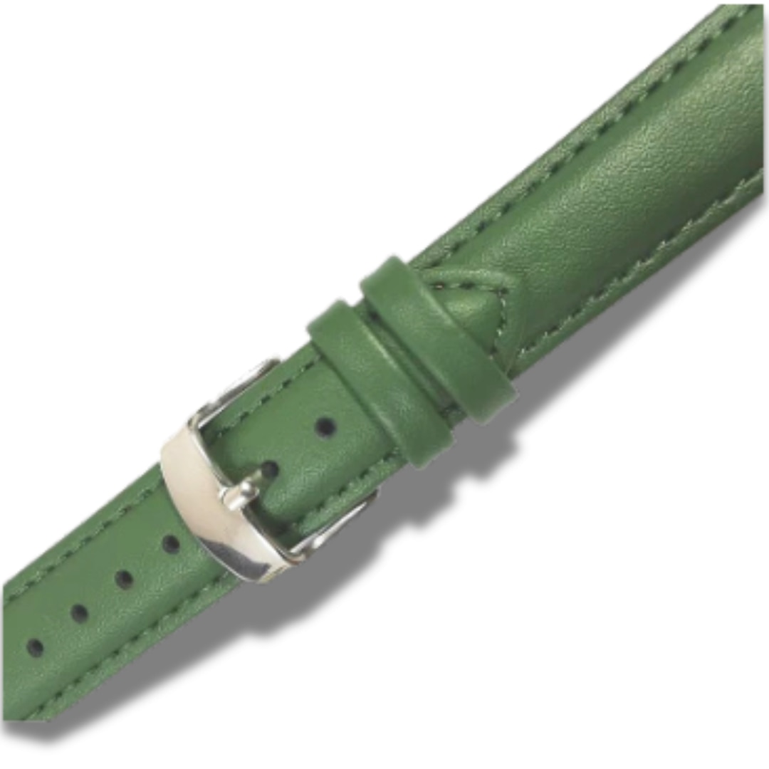 Curea Ceas Piele Culoare Verde 20 mm la Anse Catarama Clasica Argintie ...