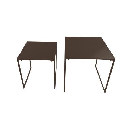 Set 2 masute metalice patrate, design minimalist, 50 / 40 cm - eMAG.ro
