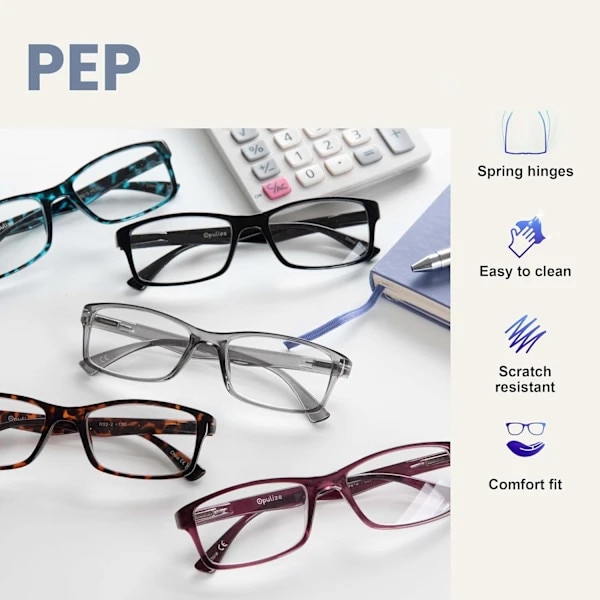 Set 4 ochelari de citit, maro testoasa, +3.00, unisex - eMAG.ro