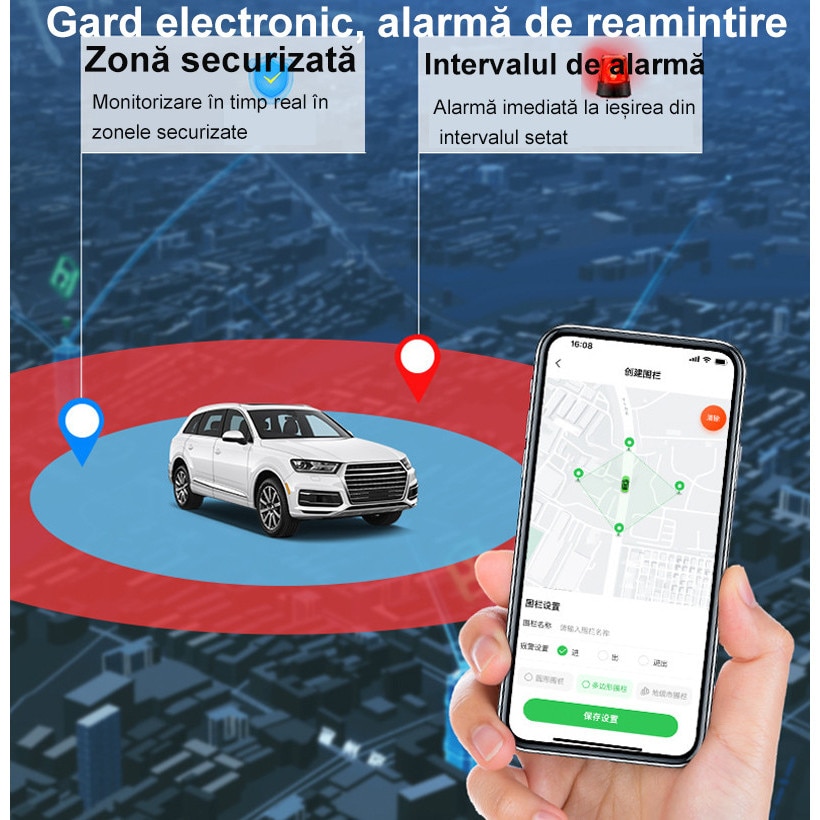 Set 2 Dispozitiv de urmarire GPS mini, Rqiurpn, GPS Tracker pentru ...