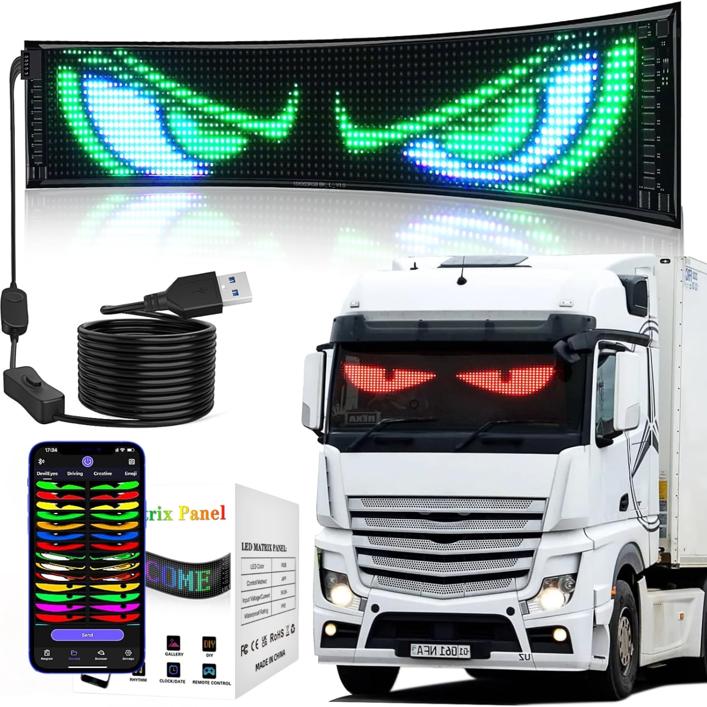 Afisaj LED Flexibil Programabil android si ipnone KLASTEP, Control prin ...