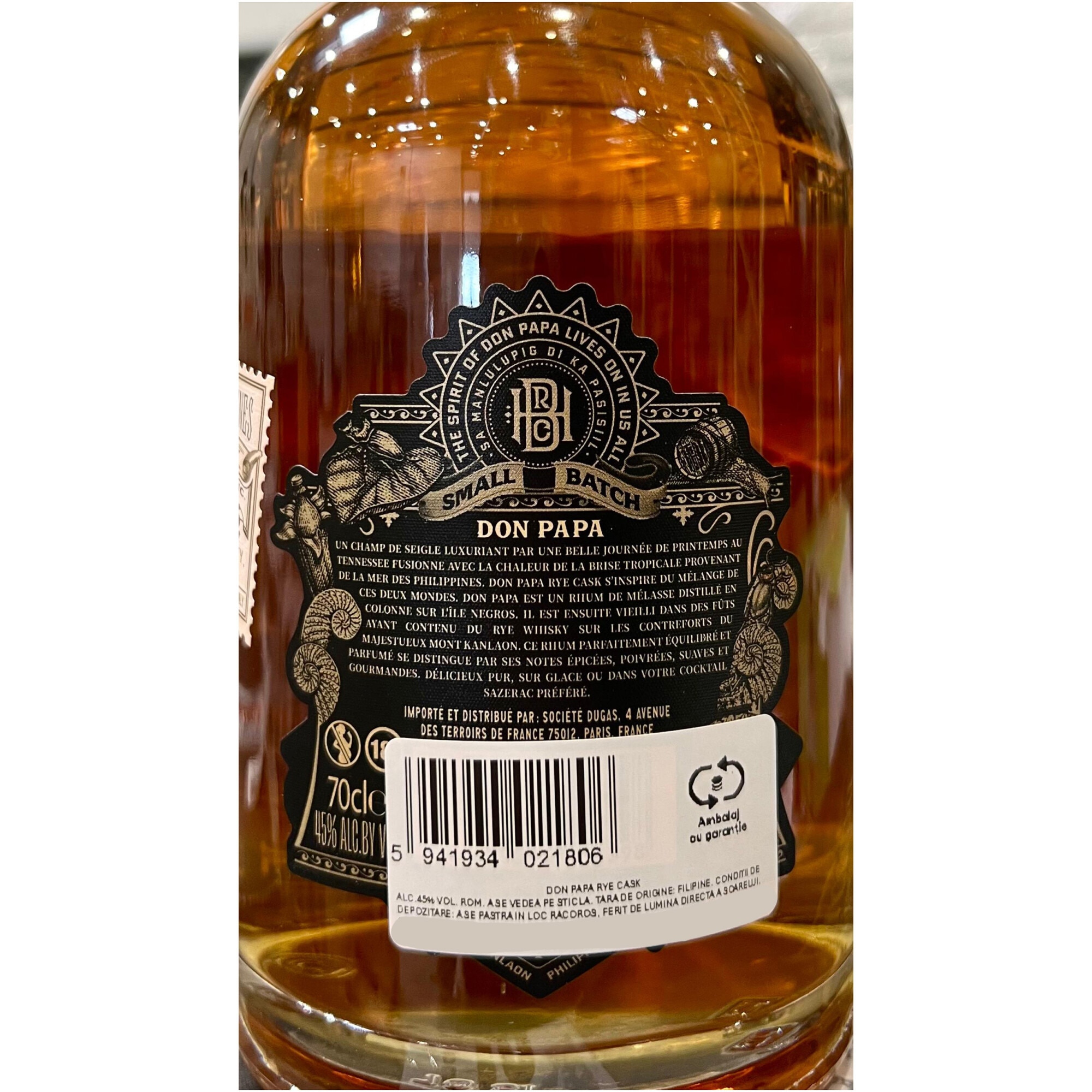 Rom Don Papa Rye Cask GBX, 45%, 0.7l - eMAG.ro