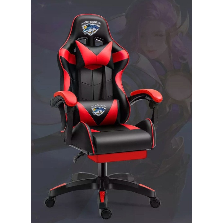 Scaun de gaming cu masaj la spate, rotativ, pentru computer, pentru ...