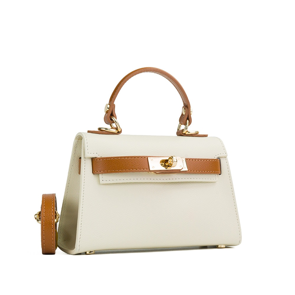 Poseta Piele Thea Baby - Bej - Coniac, Geanta Casual din Piele Naturala ...