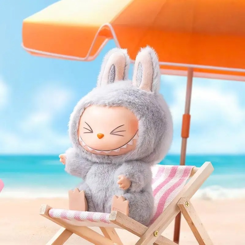 Jucarie de Plus Labubu, Micutul Monstru Pufos 17 cm, Alb Crem, lulu ...