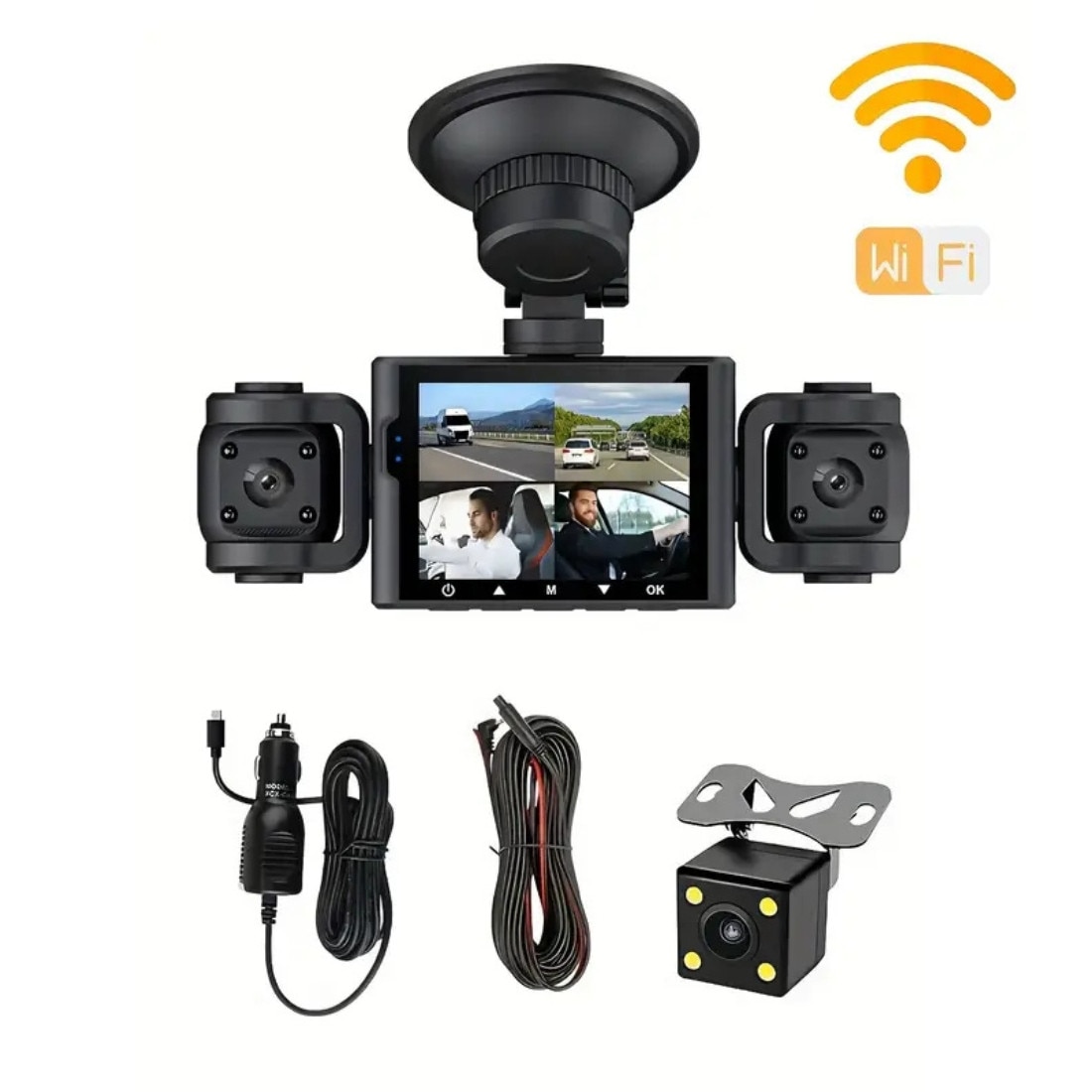Camera video auto DVR, EM-S7, 4 lentile - vizibilitate completa ...