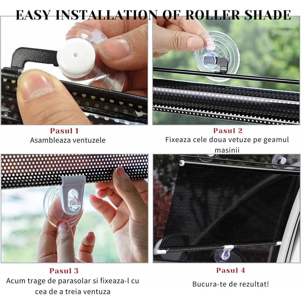 Parasolar Auto Retractabil GARDEON, Protectie UV, 58x125cm, Negru, 3 ...