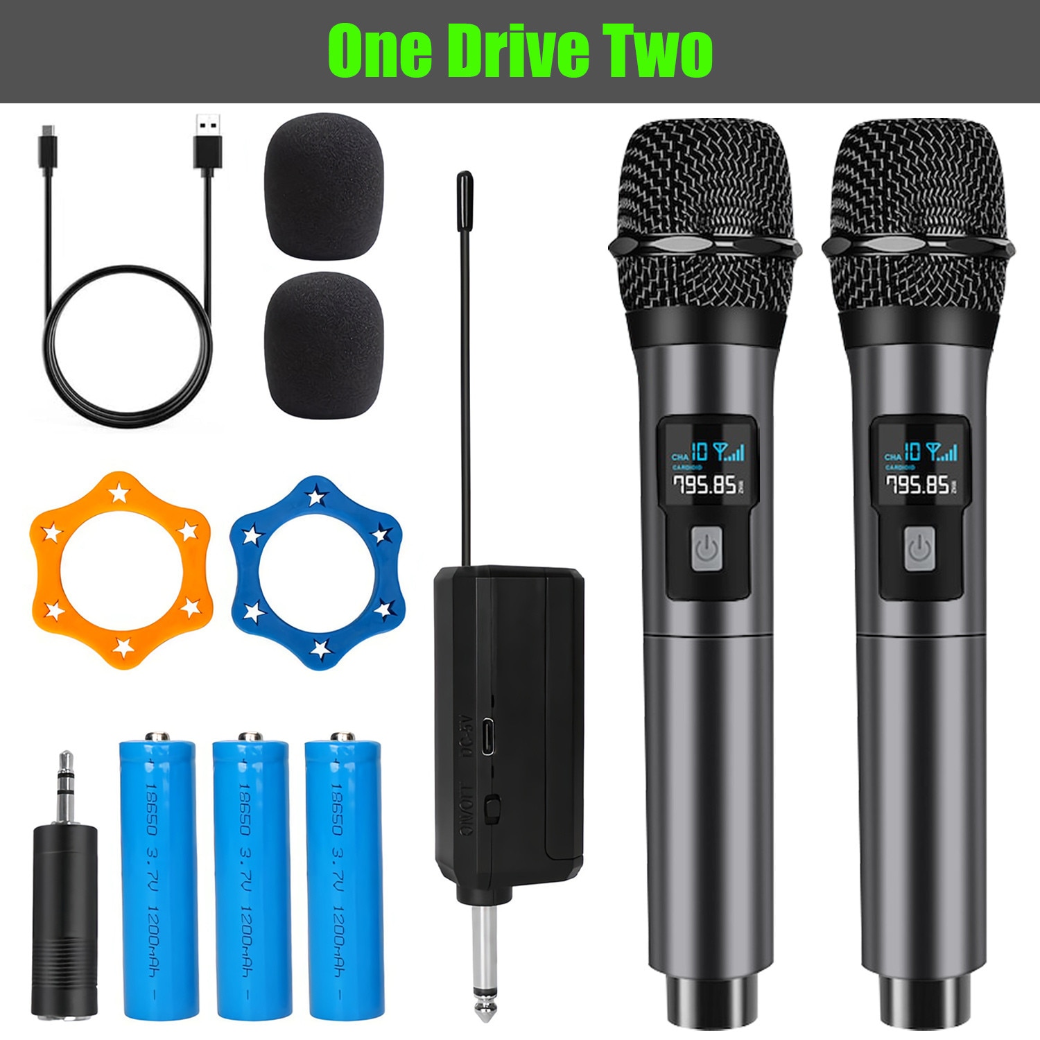 Set 2 Microfoane Wireless pentru Karaoke, Excitat®, Digital, Anulare ...