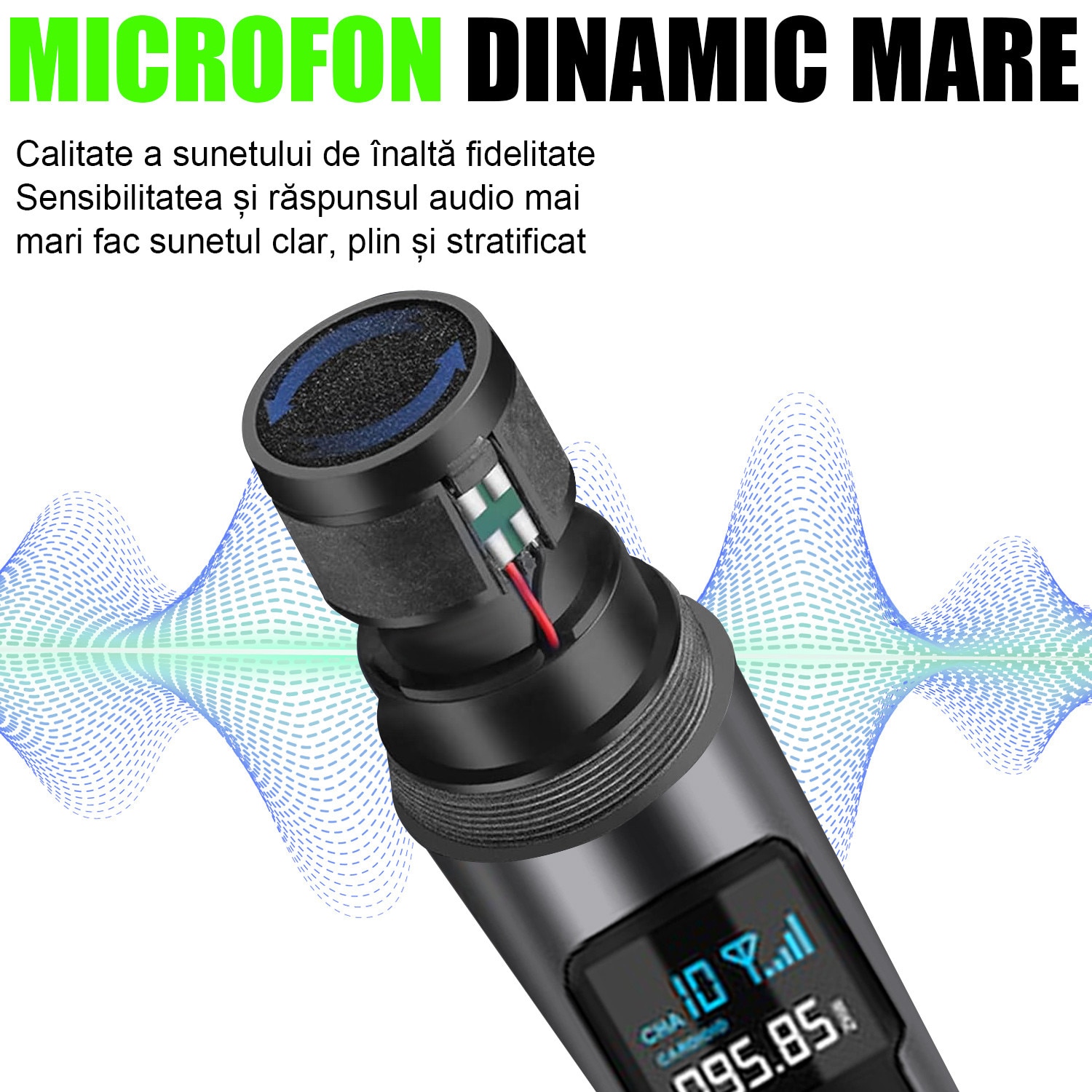 Set 2 Microfoane Wireless pentru Karaoke, Excitat®, Digital, Anulare ...