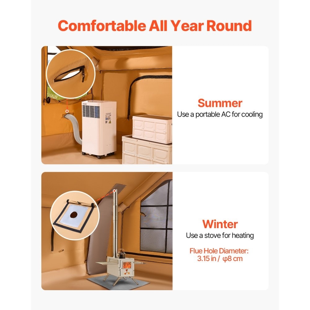 Cort Gonflabil pentru Camping, Model Glamping, pentru 5-8 Persoane ...