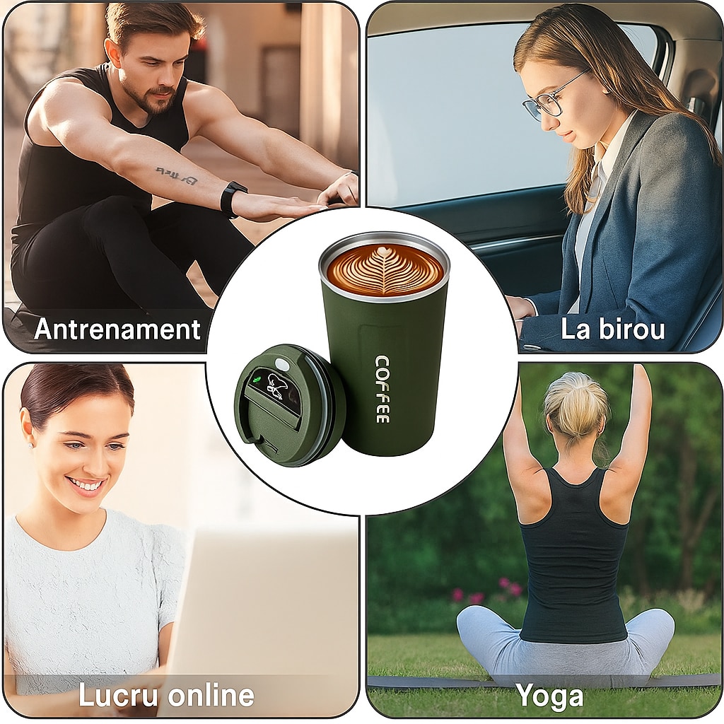 Cana Termos Smart display DIGIMAT®, afiseaza temperatura, fara scurgeri ...