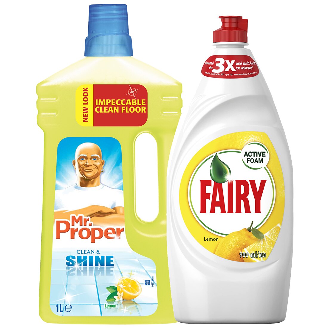 Комплект Универсален почистващ препарат Mr. Proper Lemon, 1 л ...