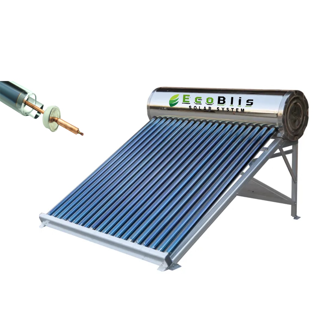 Panou solar apa calda Presurizat 150L ECOBLIS, inox, 15 tuburi Heat ...