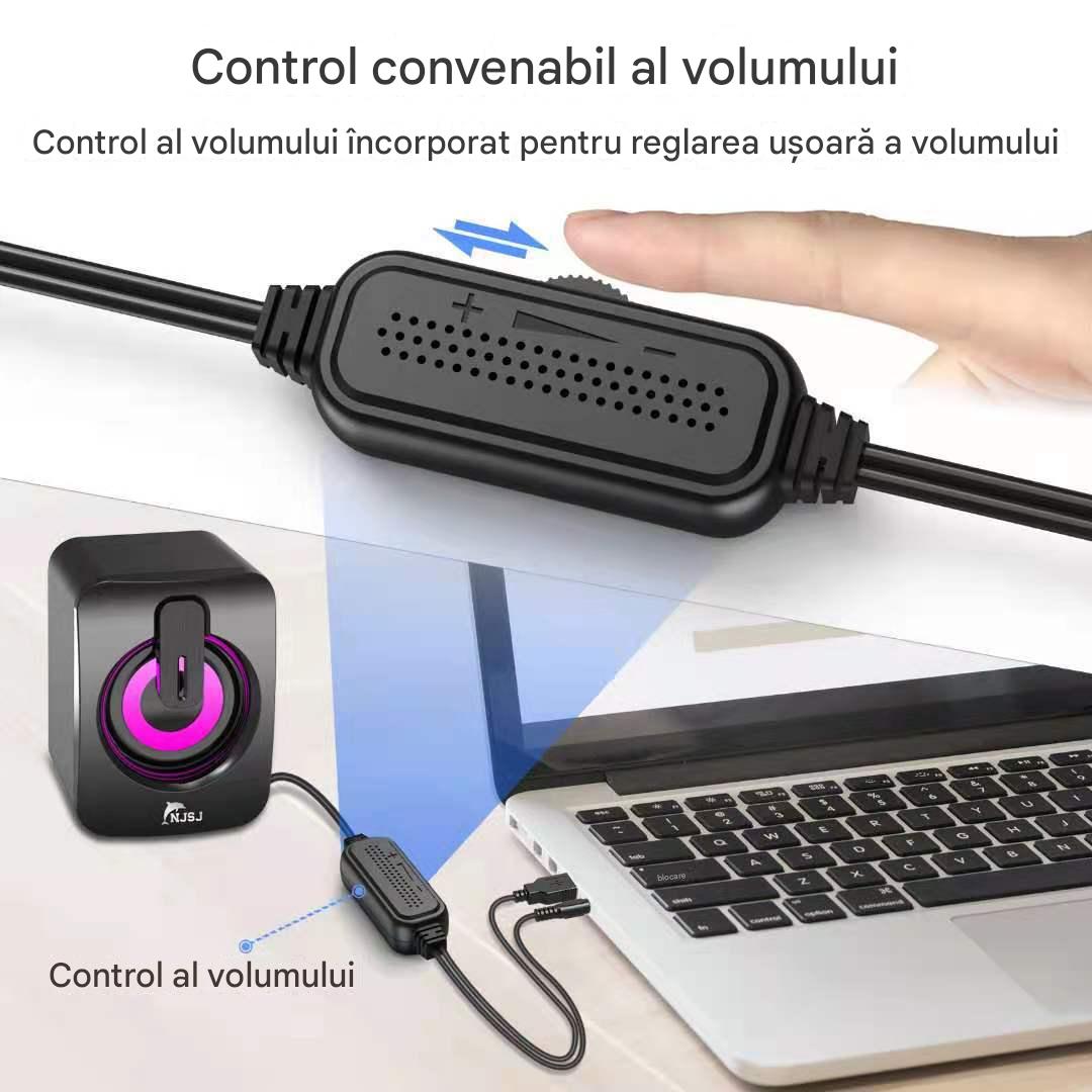 Boxe PC Bluetooth, Boxa Gaming, subwoofer, stereo, versiune EU,3W ...