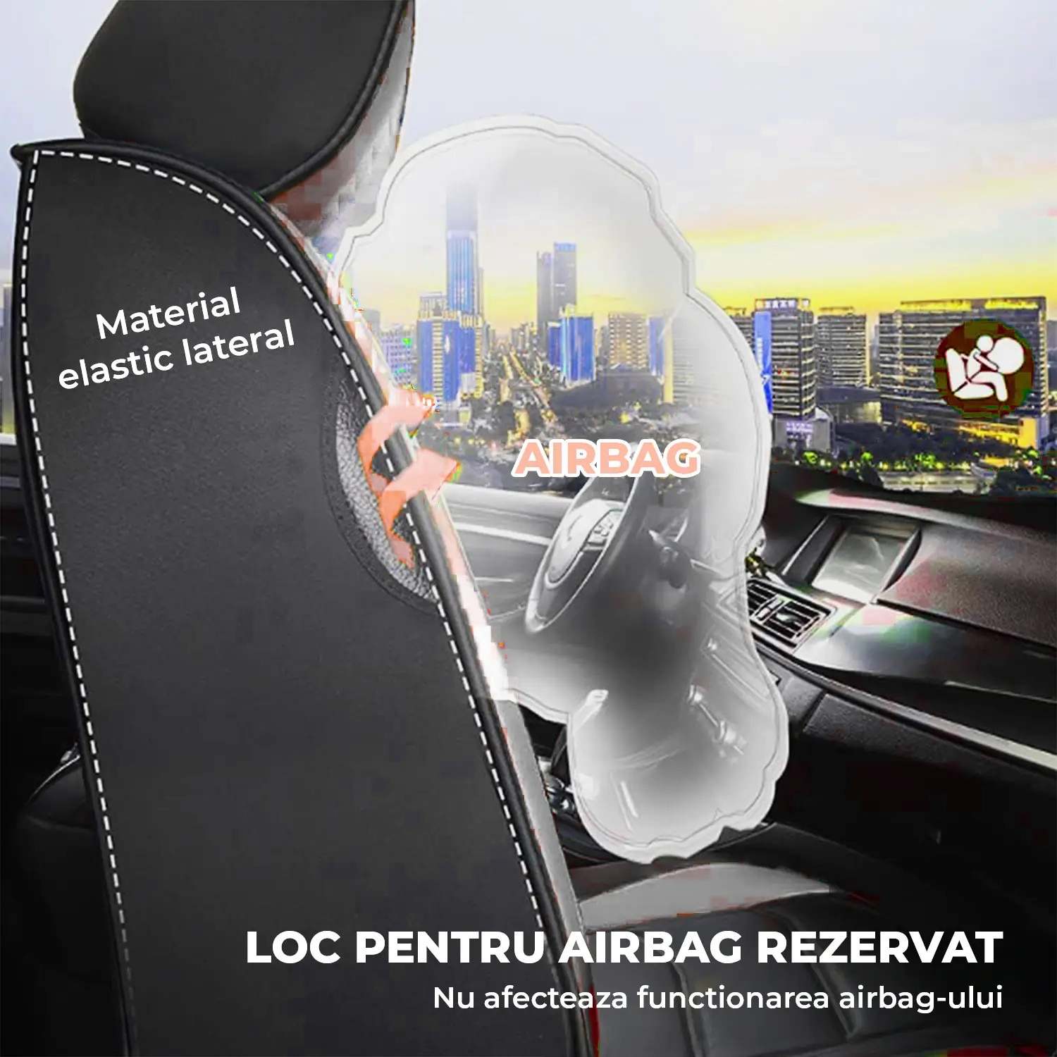 Set 5 Huse Scaune Auto Elindor® Universale, Impermeabile, Husa pentru ...
